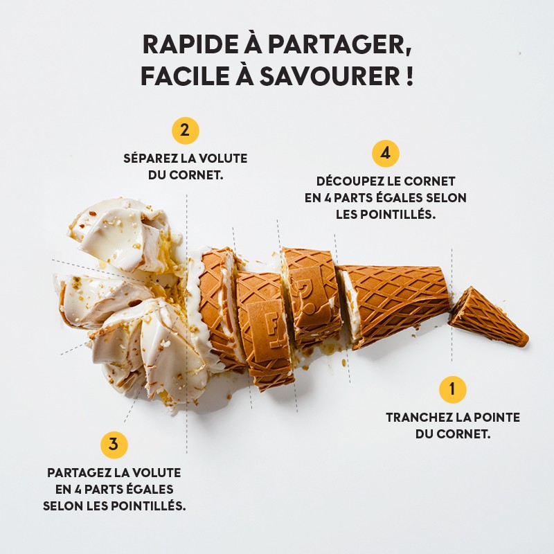 Iconic cône - fraise, glace gaufrette